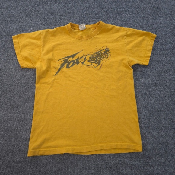 Fox | Shirts | Vintage Fox Shirt Mens Medium Yellow Spellout Graphic ...